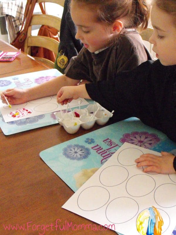 Q- Tip Painting - Easter Eggs