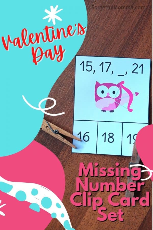 Valentine's Day Missing Numbers Clip Cards
