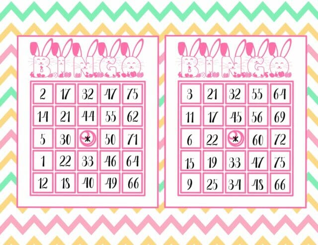 Easter Number BINGO Cards