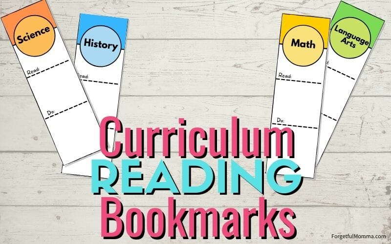 Curriculum Reading Bookmarks: Keep Your Kids Organized