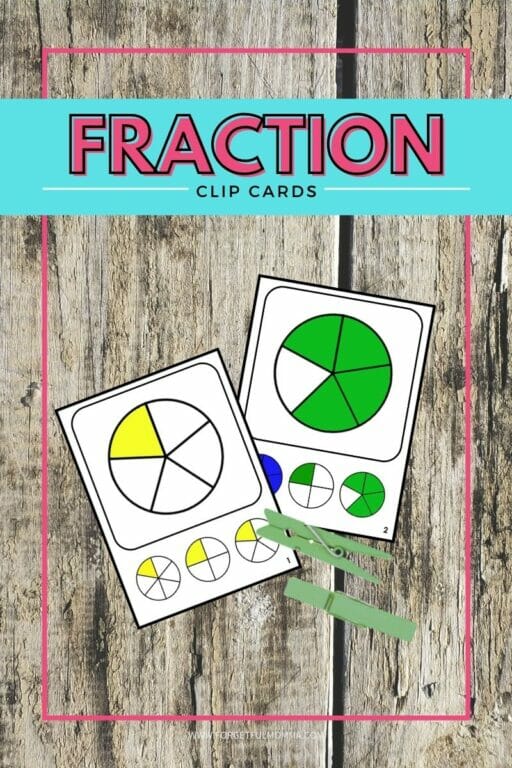 Circle Fraction Clip Cards - Matching Fractions