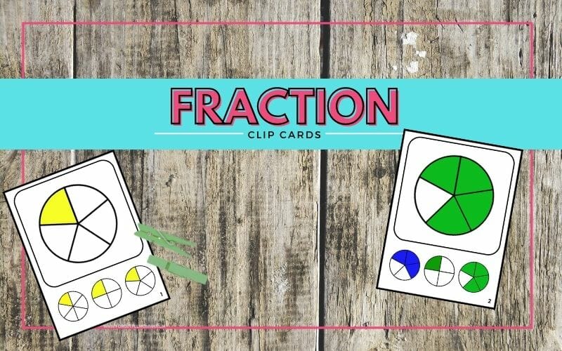 Circle Fraction Clip Cards - Matching Fractions