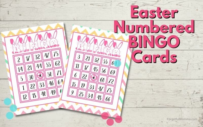 Easter Number BINGO Cards