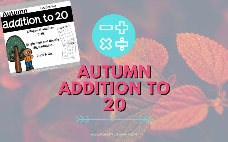 Autumn Addition to 20 - Addition Worksheet